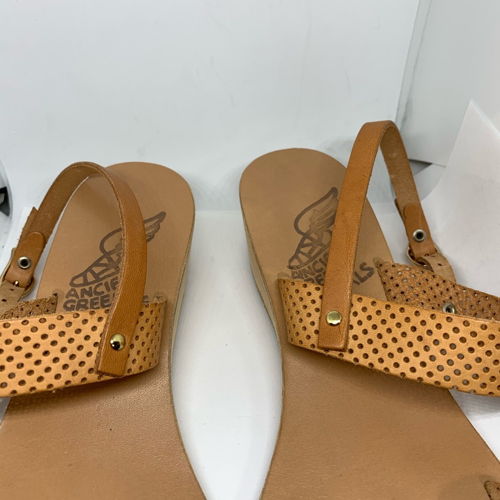 Authentic Ancient Greek Wedge Sandals Leather - Gem